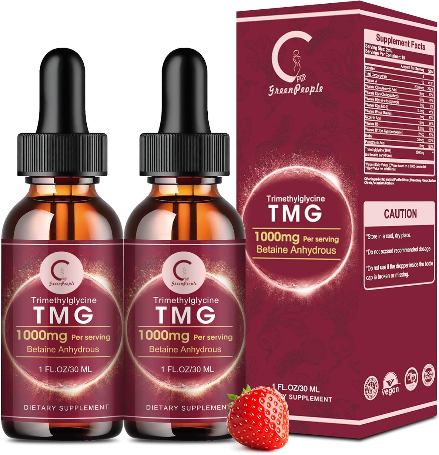 TMG Supplements Liquid Drops 1000mg - Trimethylglycine High Absorption ...